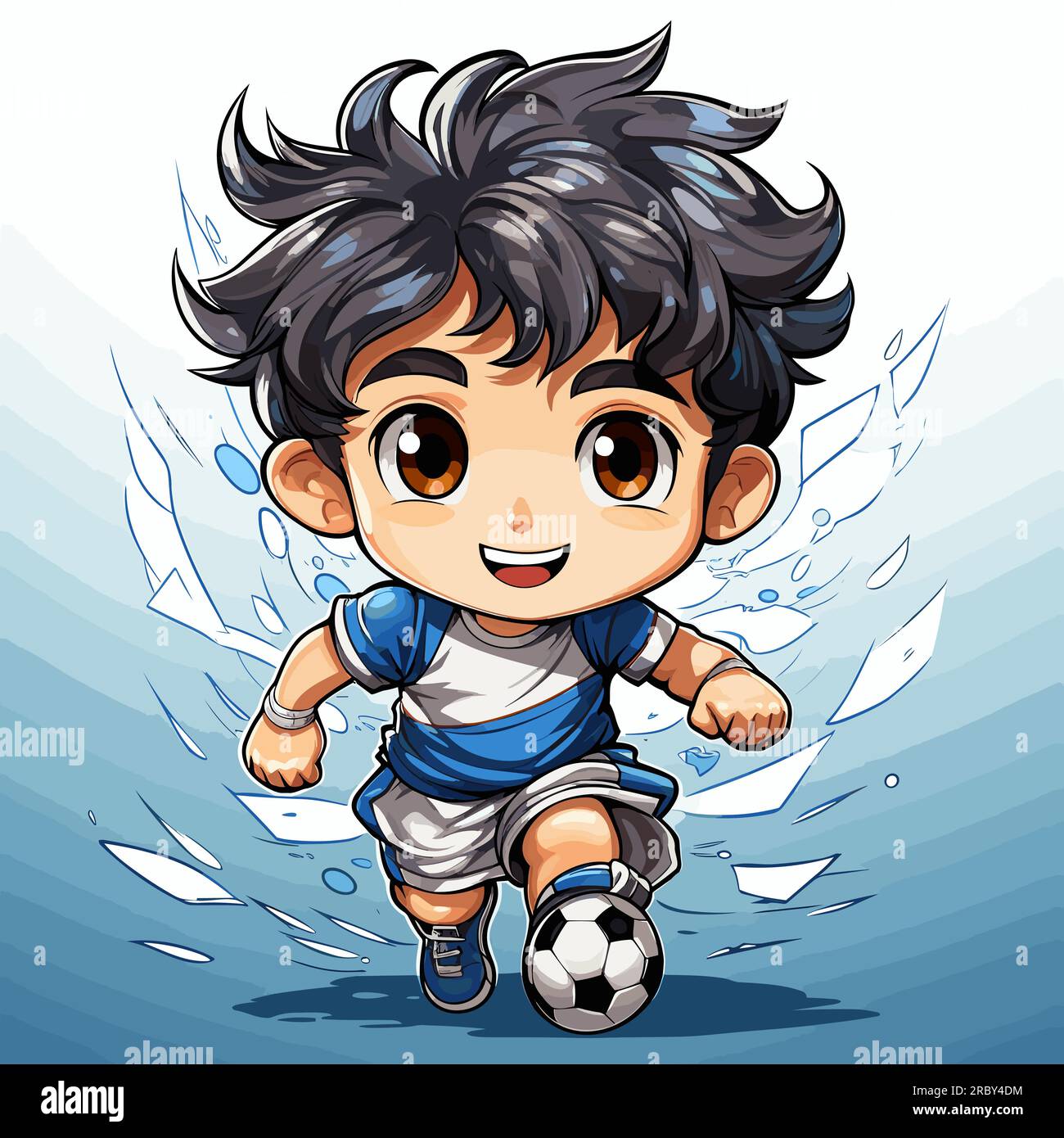 Cartoon Boy Soccer Player Free: Boys Soccer Playing Football With