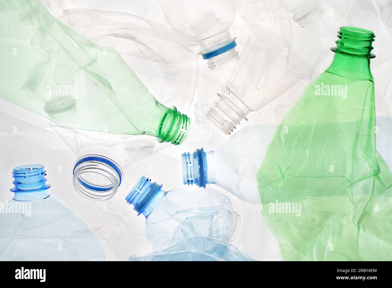Transparent plastic bottle crumpled plastic recycling waste sorting ...