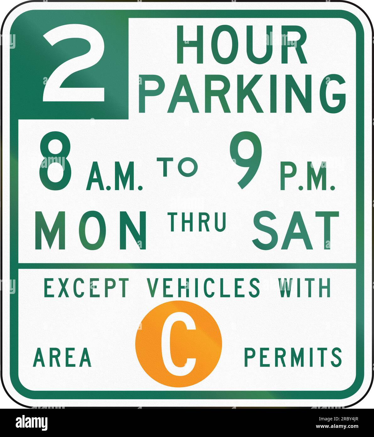 US traffic sign: Parking with time and permit restrictions, San ...