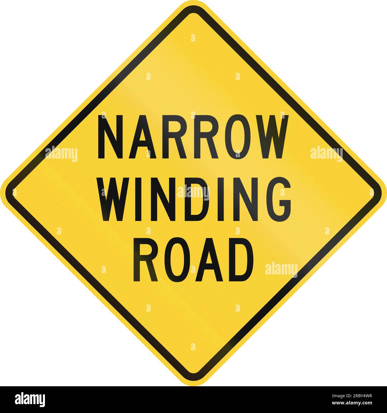 US warning traffic sign: Narrow winding road Stock Photo - Alamy