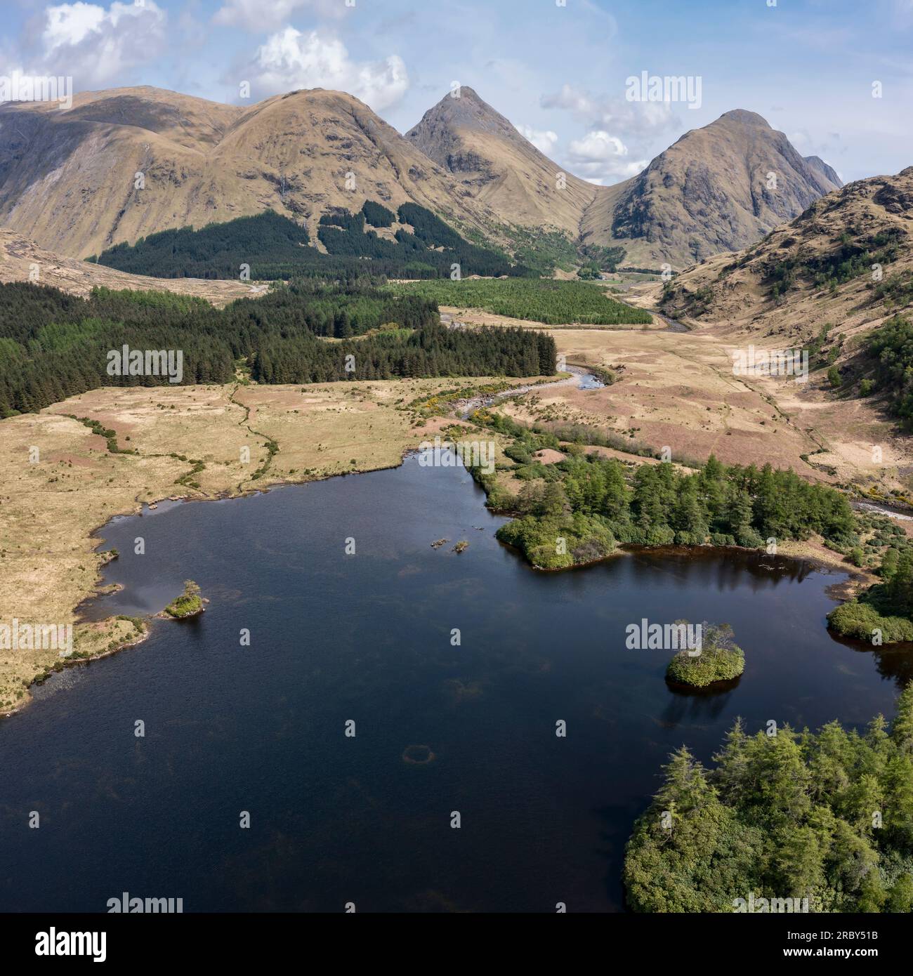 lochan urr in glen etive scotland looking north elevated view no people ...