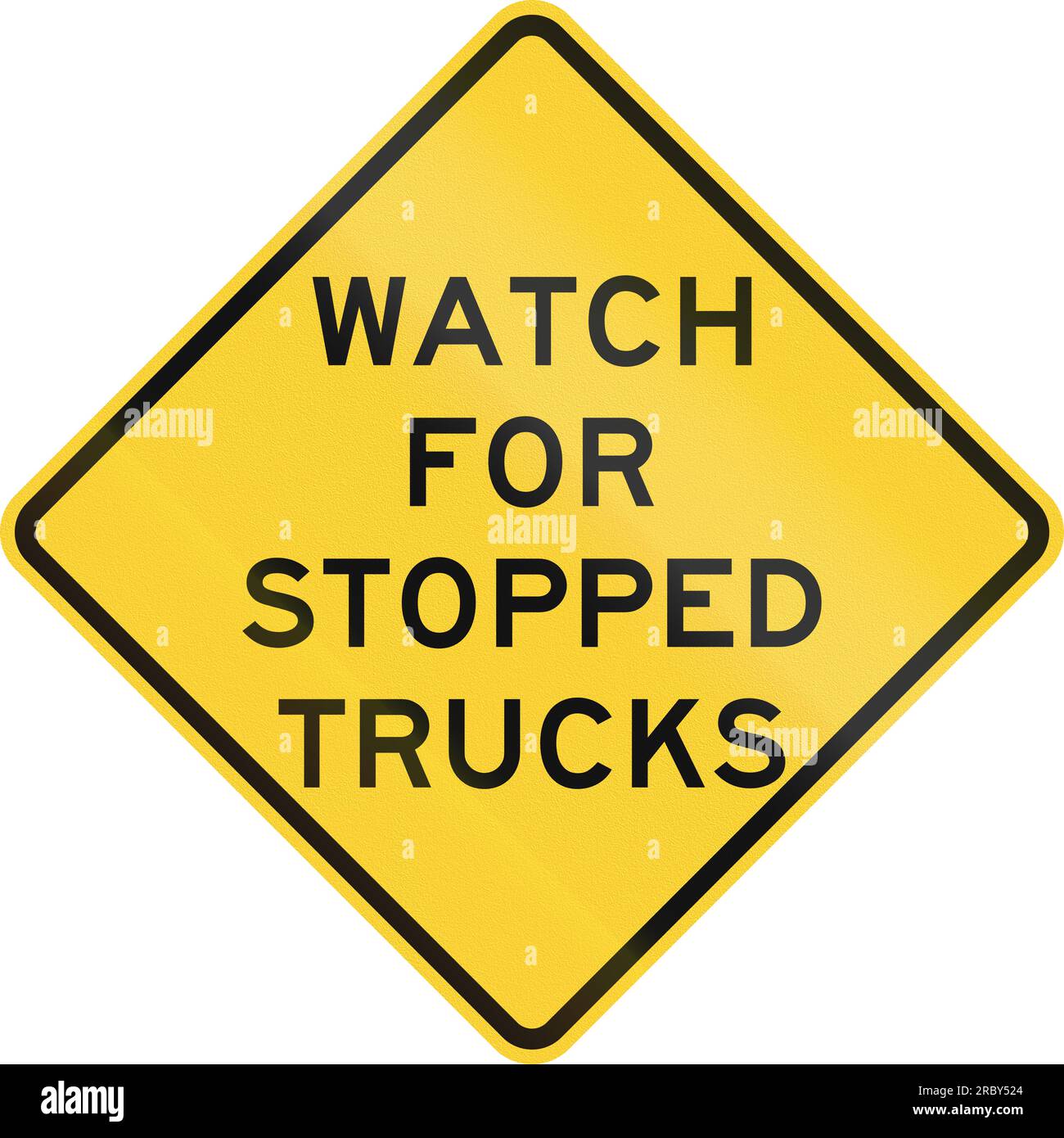 US warning traffic sign: Watch for stopped trucks Stock Photo - Alamy