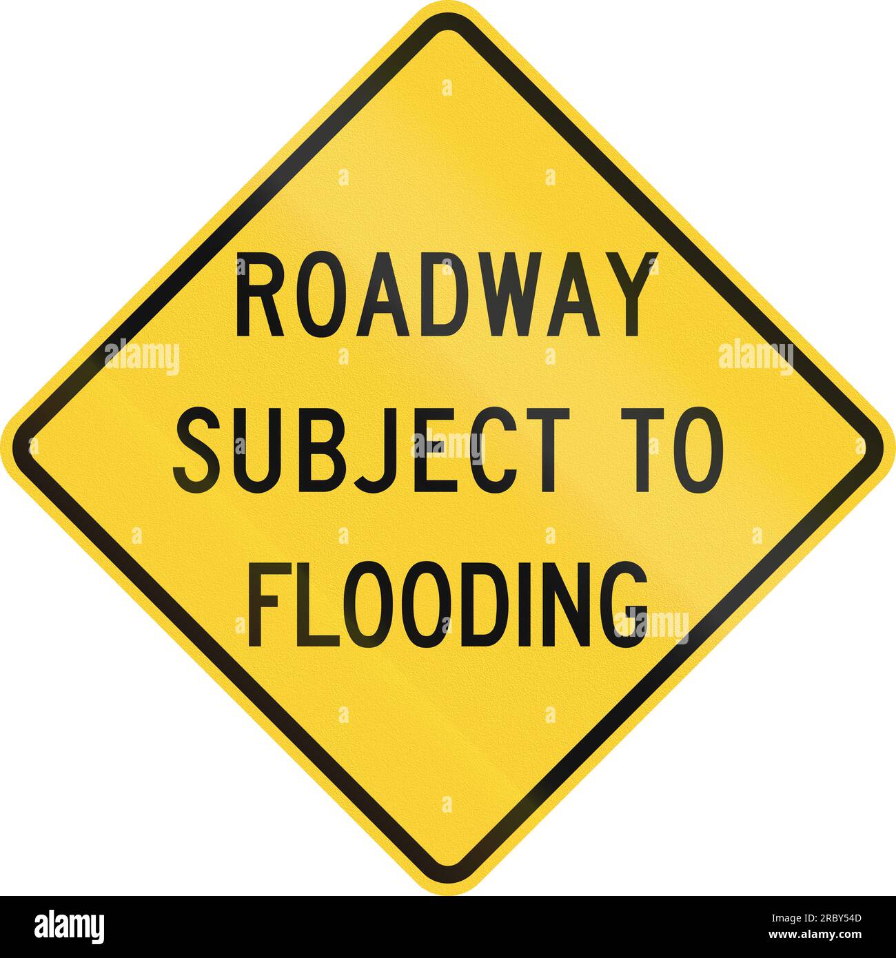 US road warning sign: Roadway subject to flooding Stock Photo - Alamy