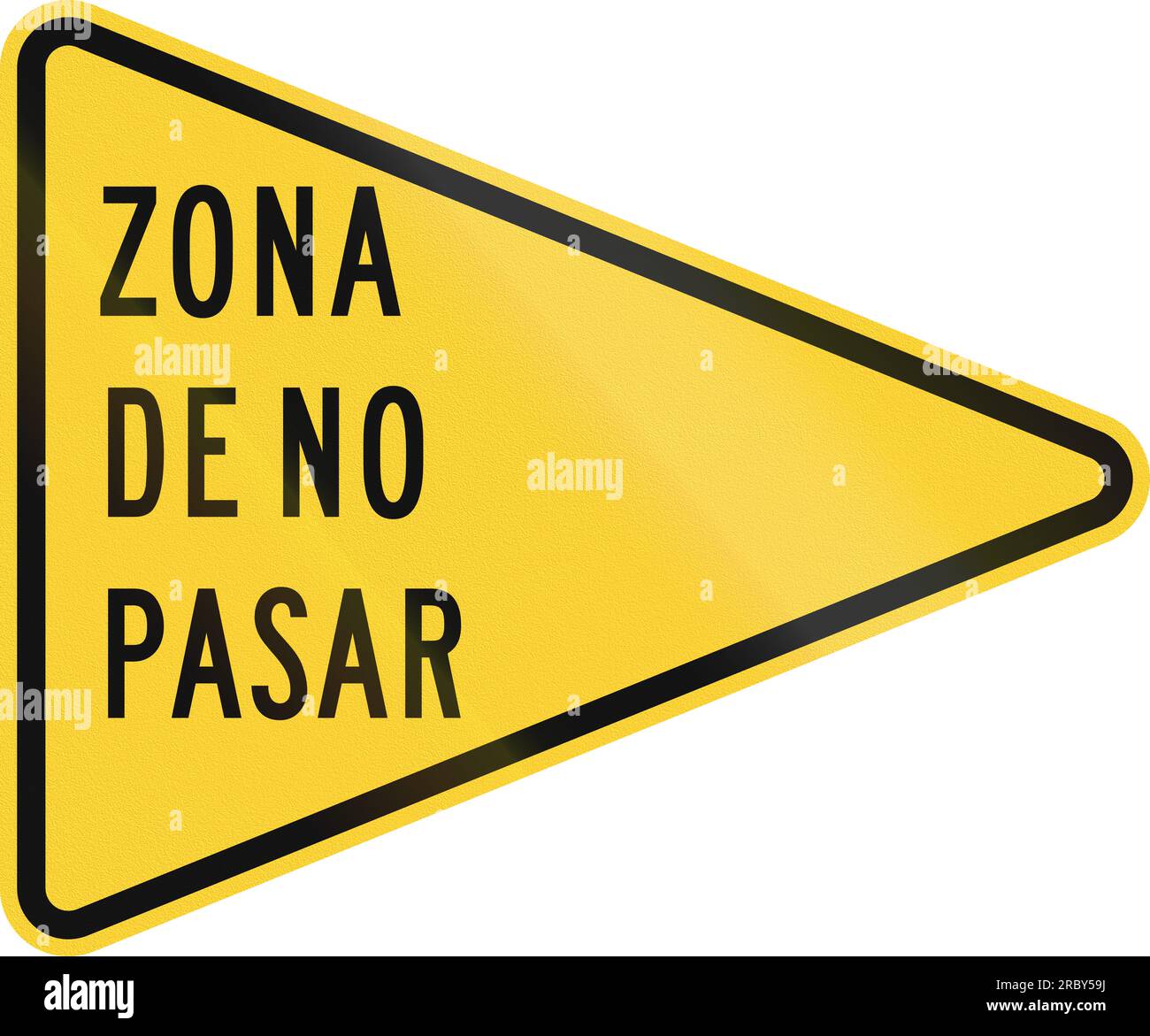 US road warning sign: No Passing Zone, Puerto Rico version Stock Photo ...