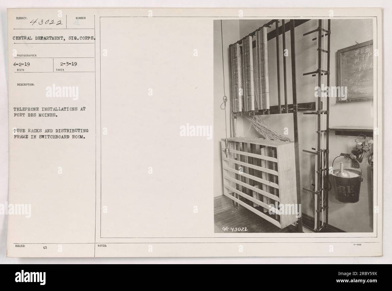 Image shows a telephone installation at Port des Moines during World ...