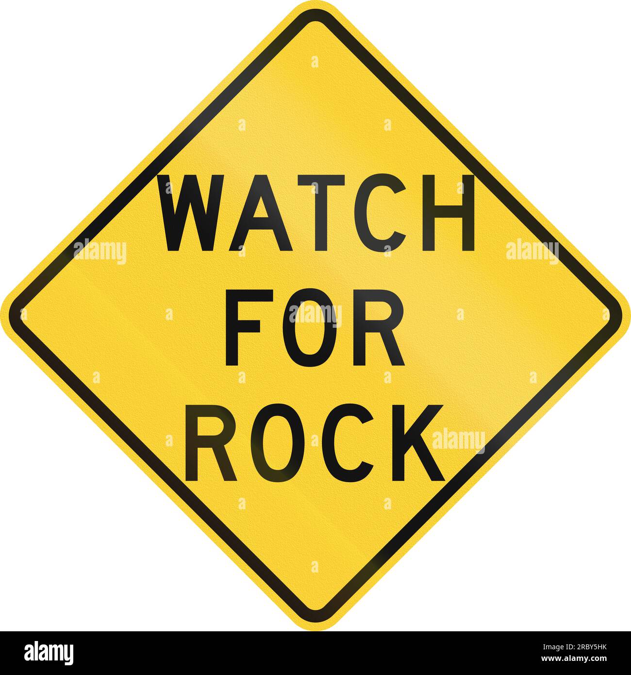 US warning traffic sign: Watch for rock Stock Photo - Alamy