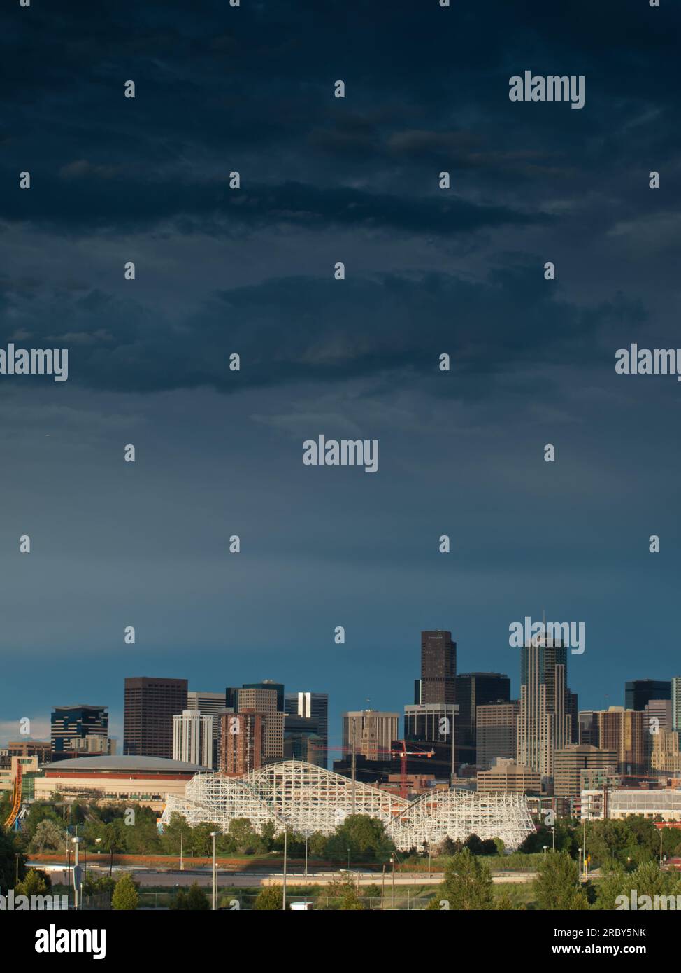 Mile High City of Denver by night Stock Photo - Alamy
