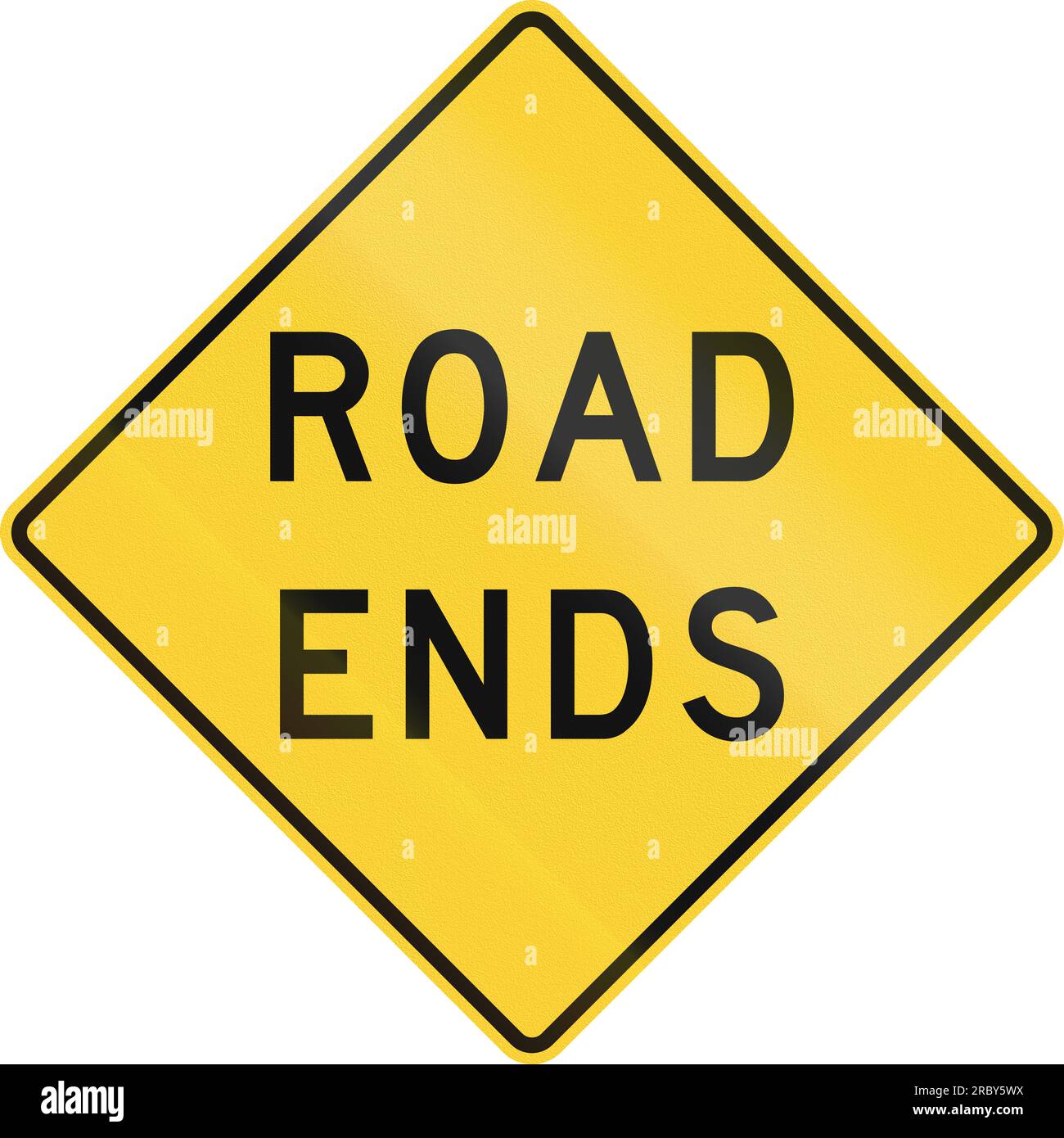US warning traffic sign: Road ends Stock Photo - Alamy