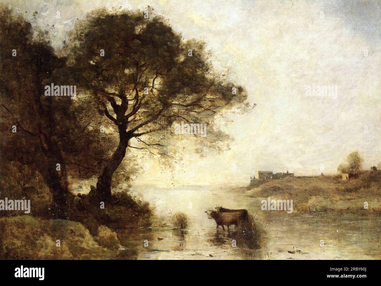 A Ford with Large Trees 1870 by Camille Corot Stock Photo - Alamy