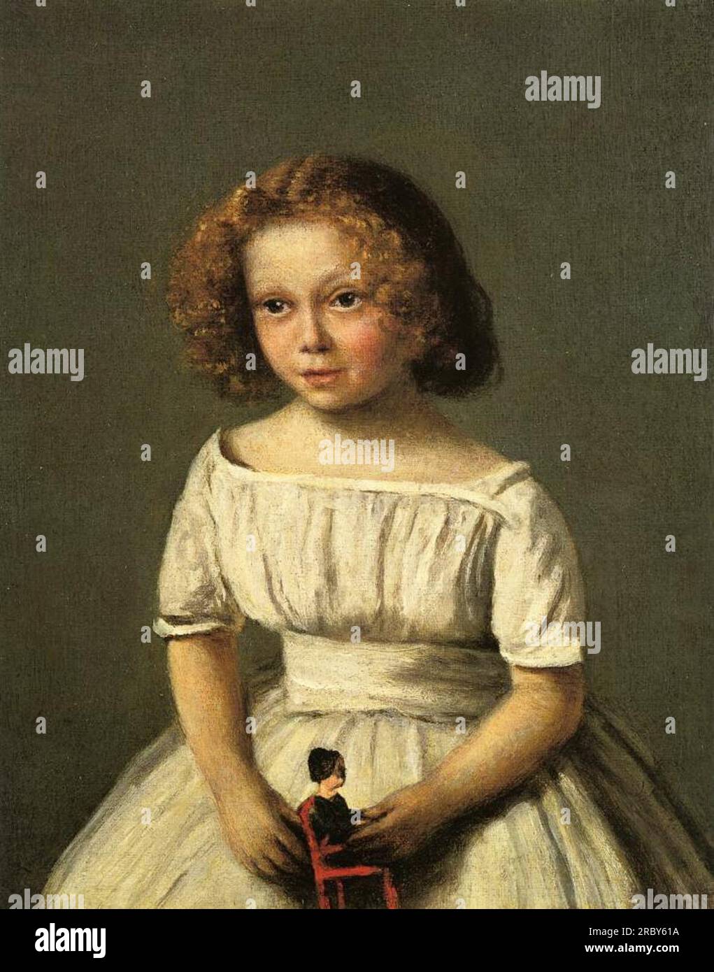 Portrait of Madame Langeron, Four Years Old 1845 by Camille Corot Stock ...