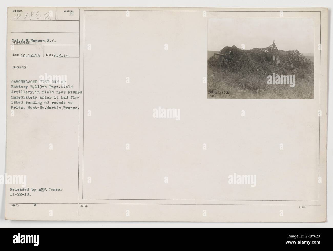 119th regiment field artillery hi-res stock photography and images - Alamy