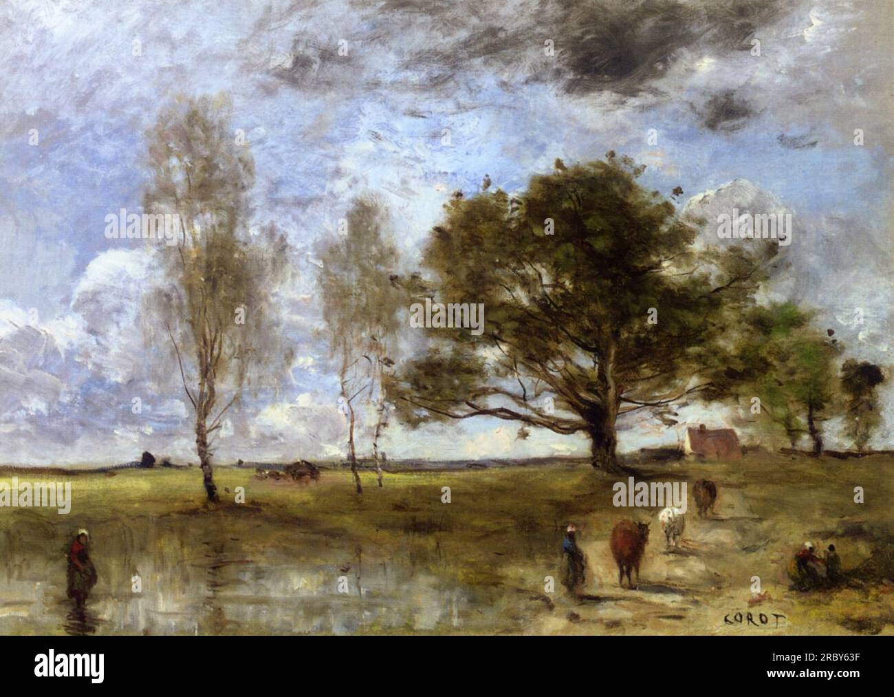 The Cow Path 1870 by Camille Corot Stock Photo - Alamy
