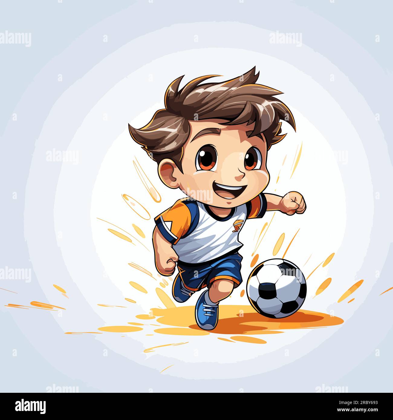 Football player. Soccer player hand-drawn comic illustration. Vector ...