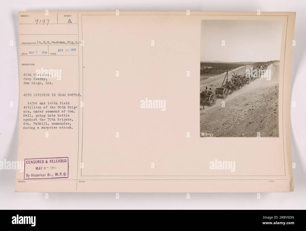 Soldiers from the 143rd and 144th Field Artillery of the 40th Division ...