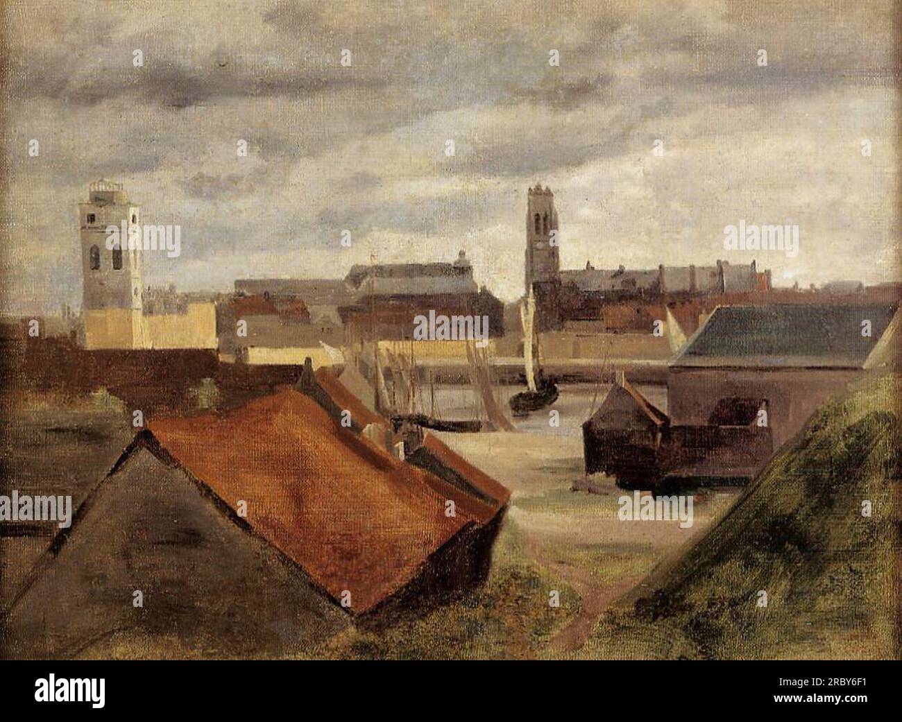 Dunkirk, the Fishing Docks 1857 by Camille Corot Stock Photo - Alamy
