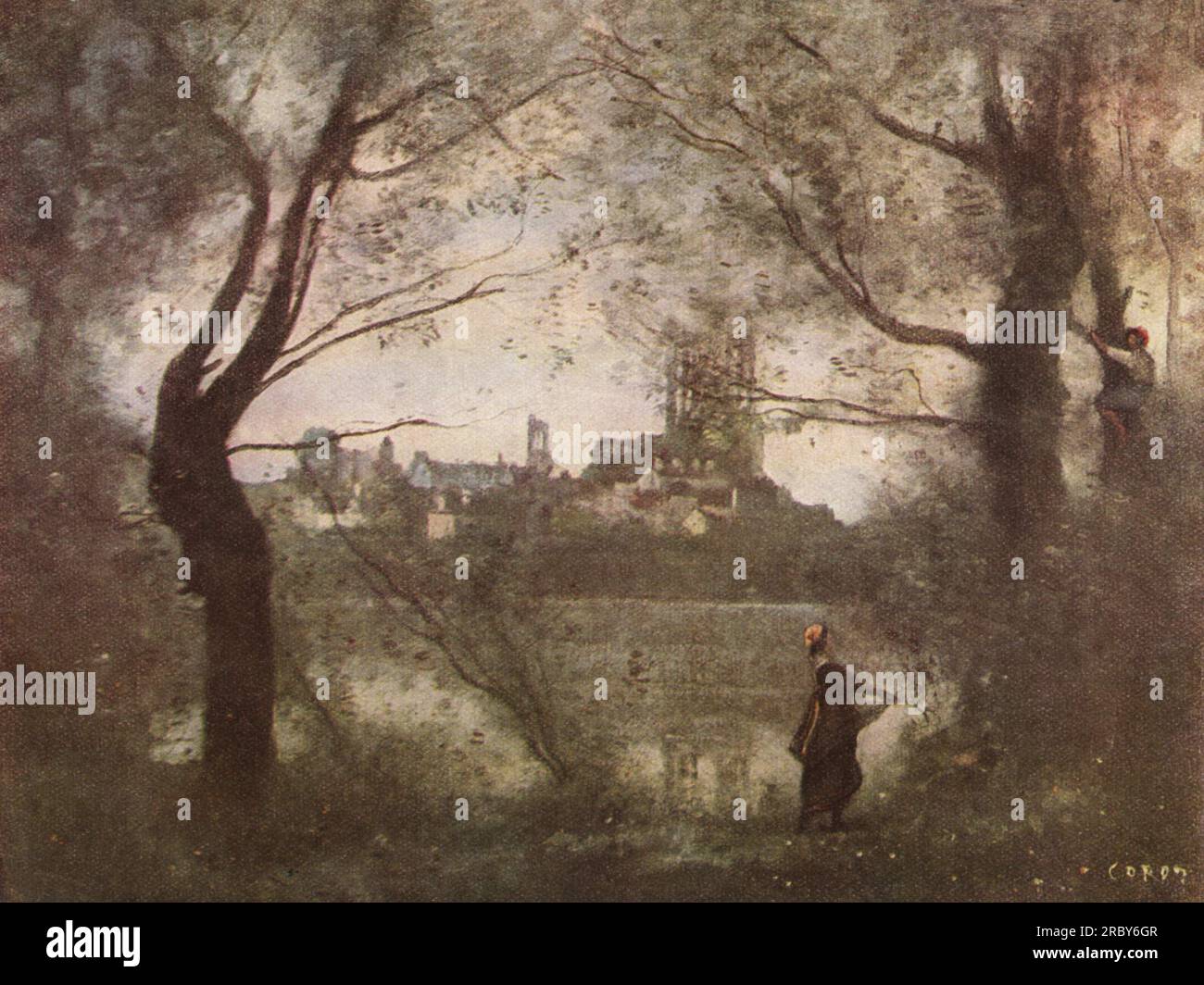 Mantes Cathedral 1860 by Camille Corot Stock Photo - Alamy
