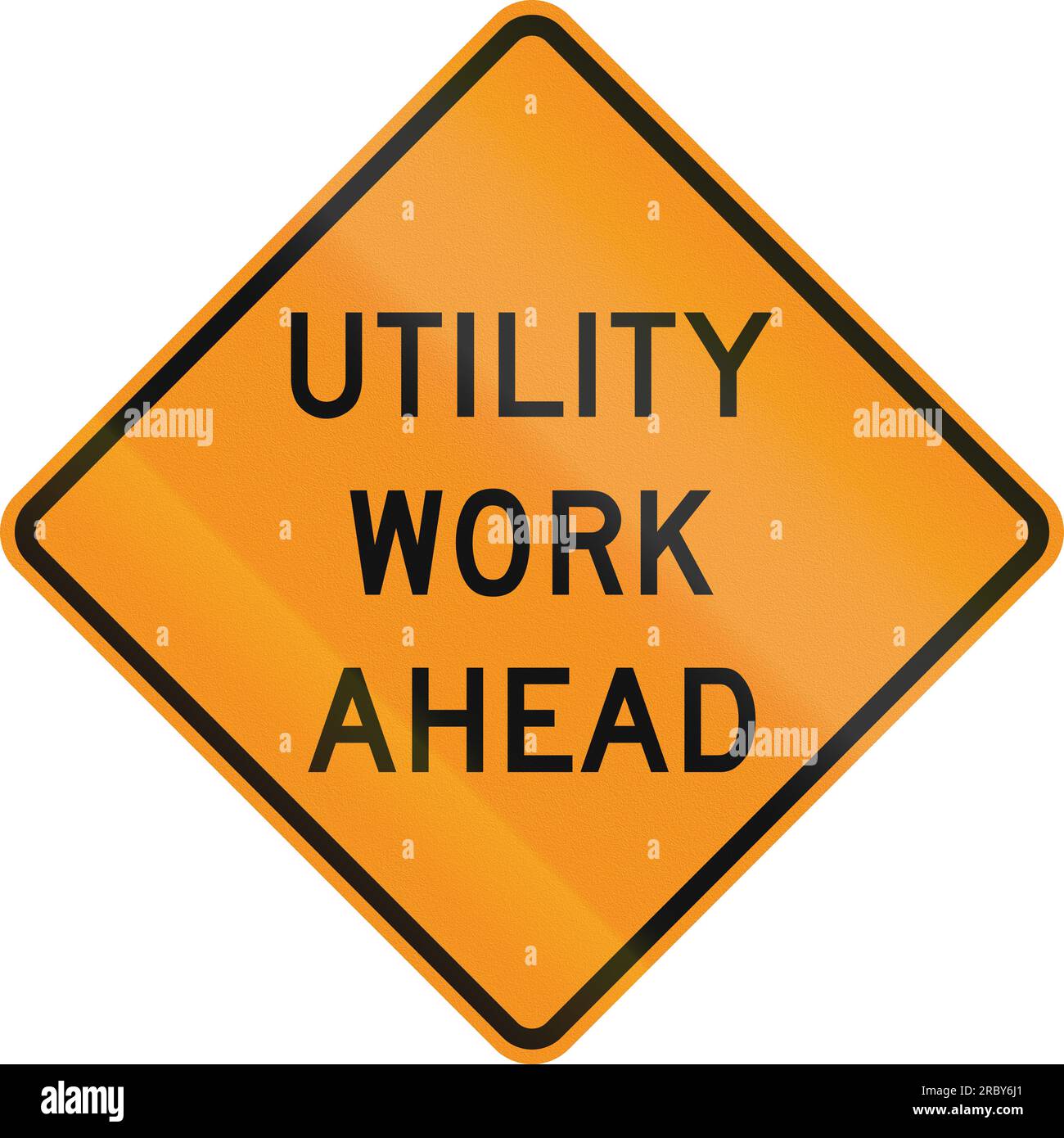 US traffic warning sign: Utility work ahead Stock Photo - Alamy