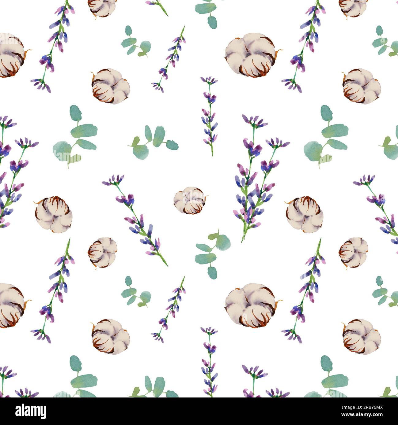 Watercolor flowers on an isolated background. Seamless pattern. Collage ...
