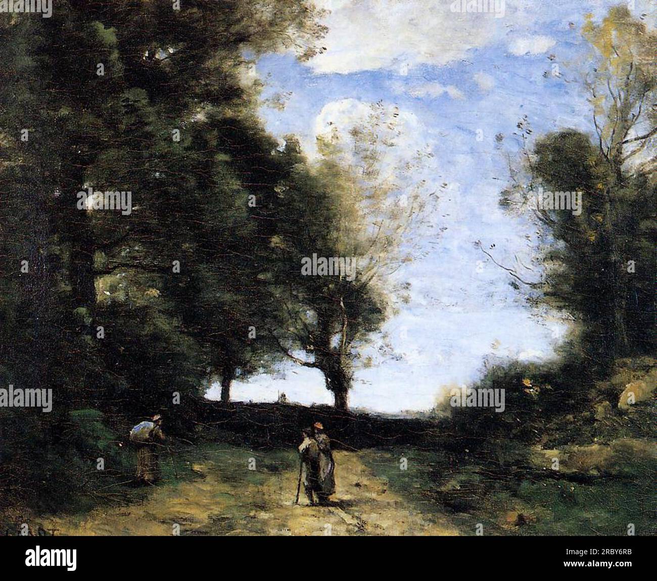 Landscape with Three Figures 1860 by Camille Corot Stock Photo - Alamy