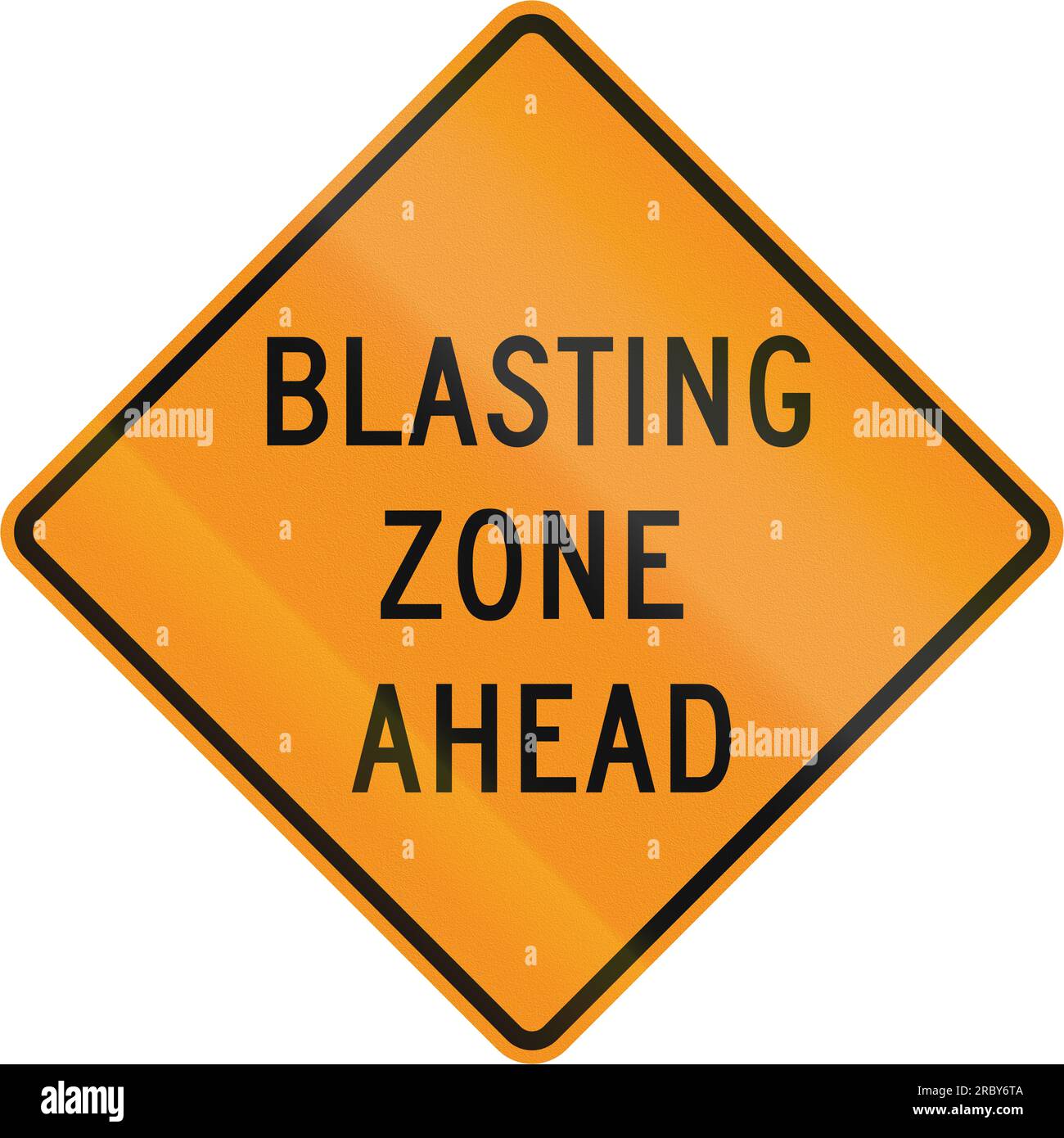 US traffic warning sign: Blasting zone ahead Stock Photo - Alamy
