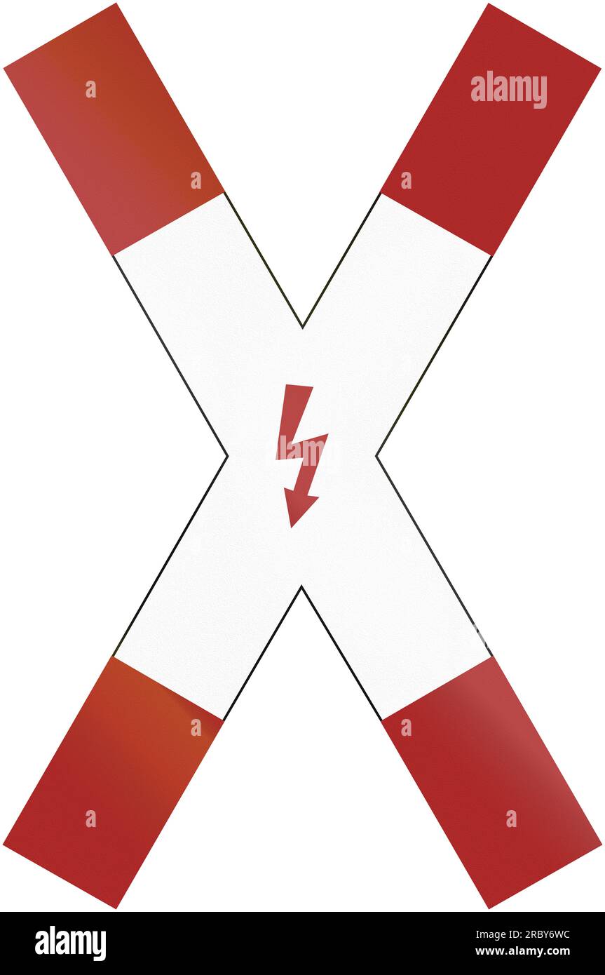 Warnkreuz/German warning sign for unguarded level crossing with ...