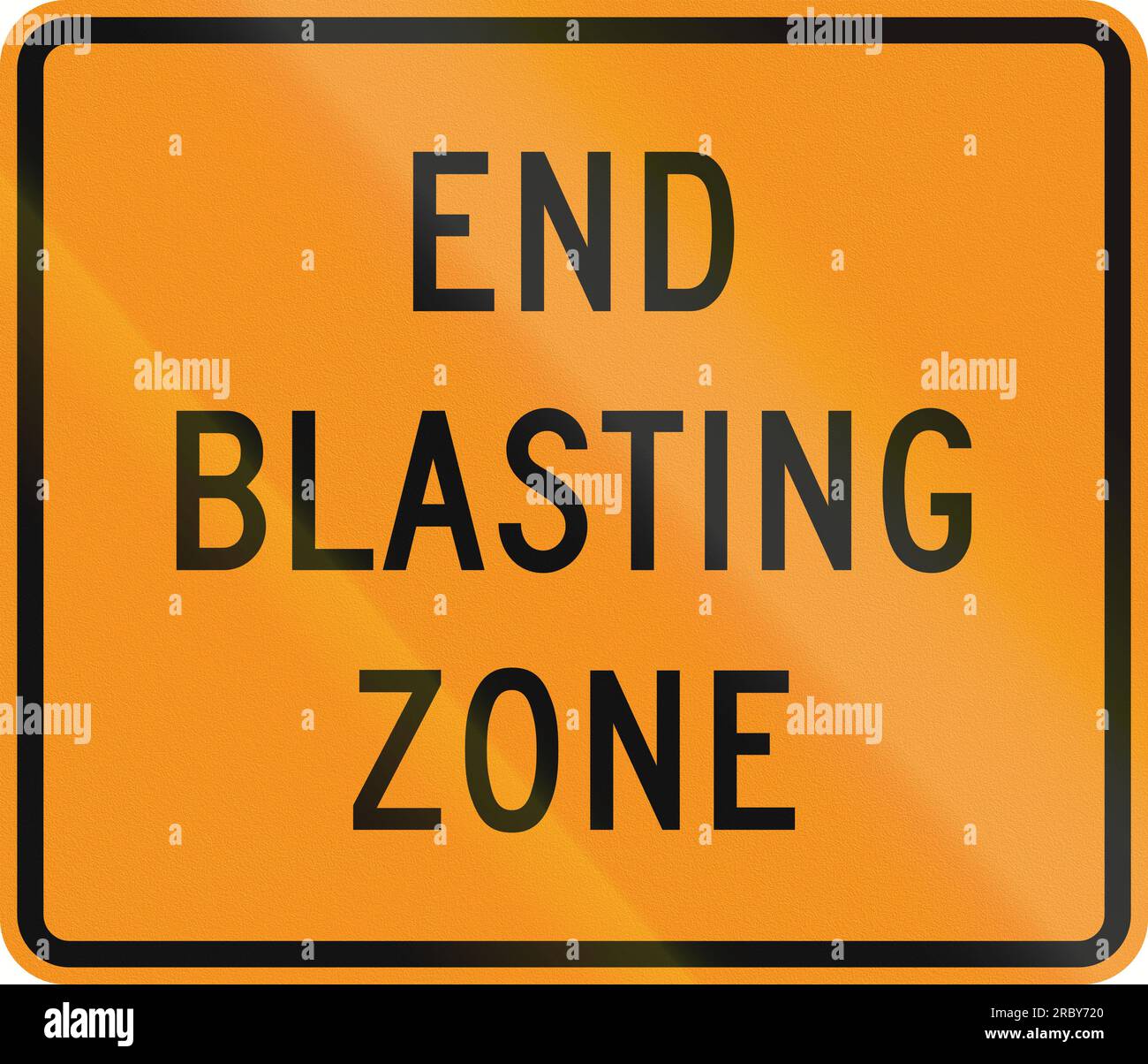 US traffic warning sign: End of blasting zone Stock Photo - Alamy