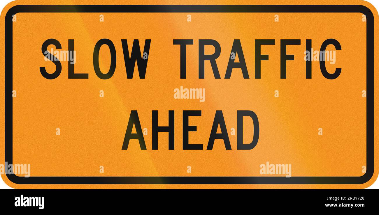 US traffic warning sign: Slow traffic ahead Stock Photo - Alamy