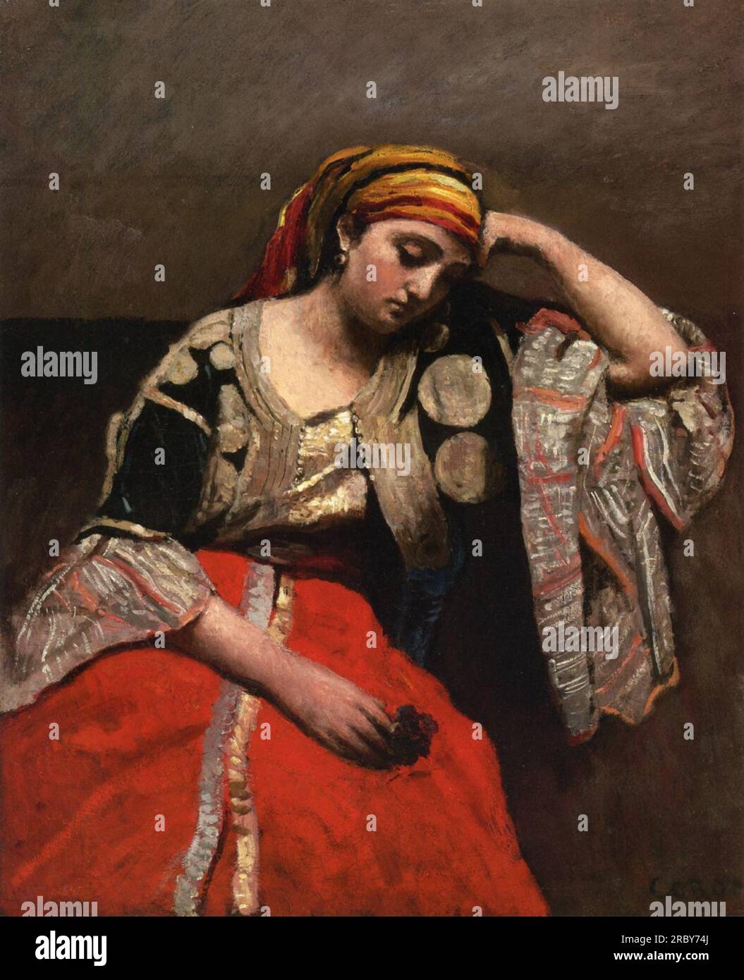 Italian Woman (Jewish Algerian Woman) 1870 by Camille Corot Stock Photo ...