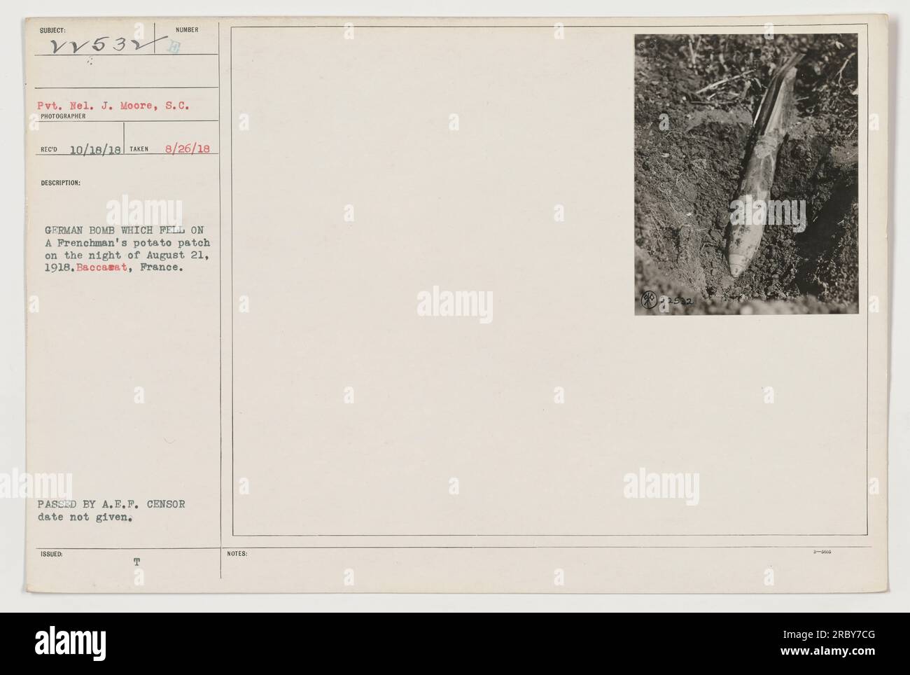 Pvt. Nel. J. Moore of the Signal Corps took this photograph, with the ...