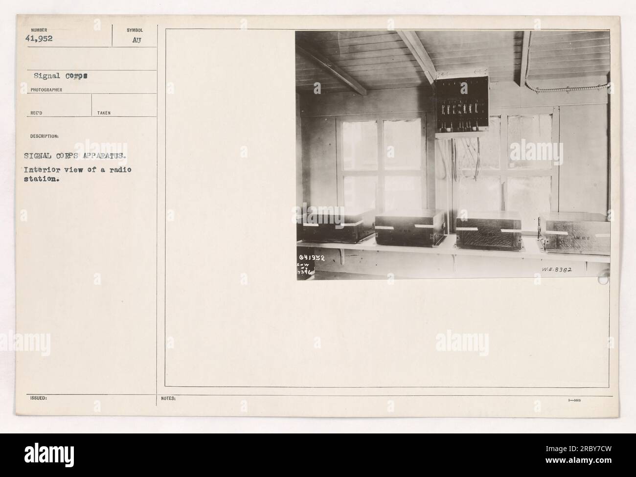 Interior view of a radio station showcasing American military ...