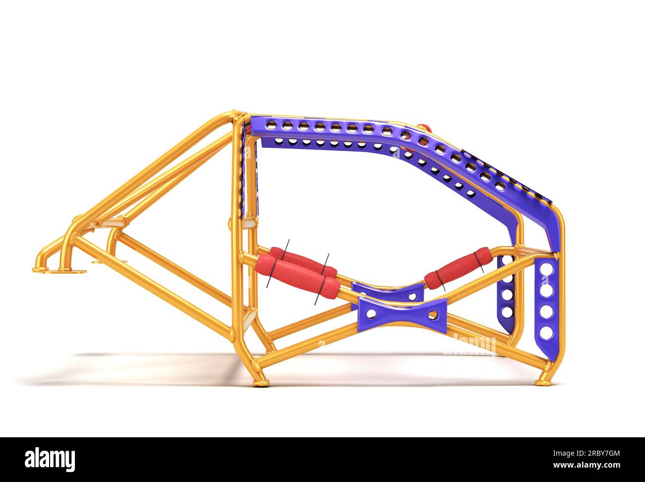steel frame amplifier for back car body front side 3d render on white ...