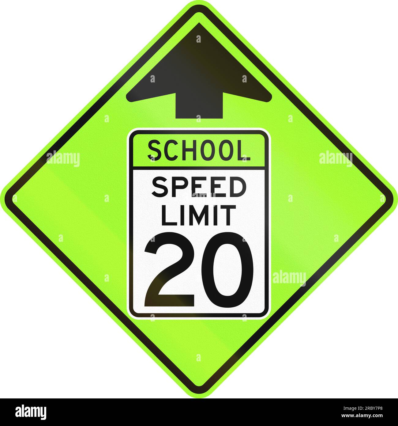 United states school warning sign: Speed limit Stock Photo - Alamy