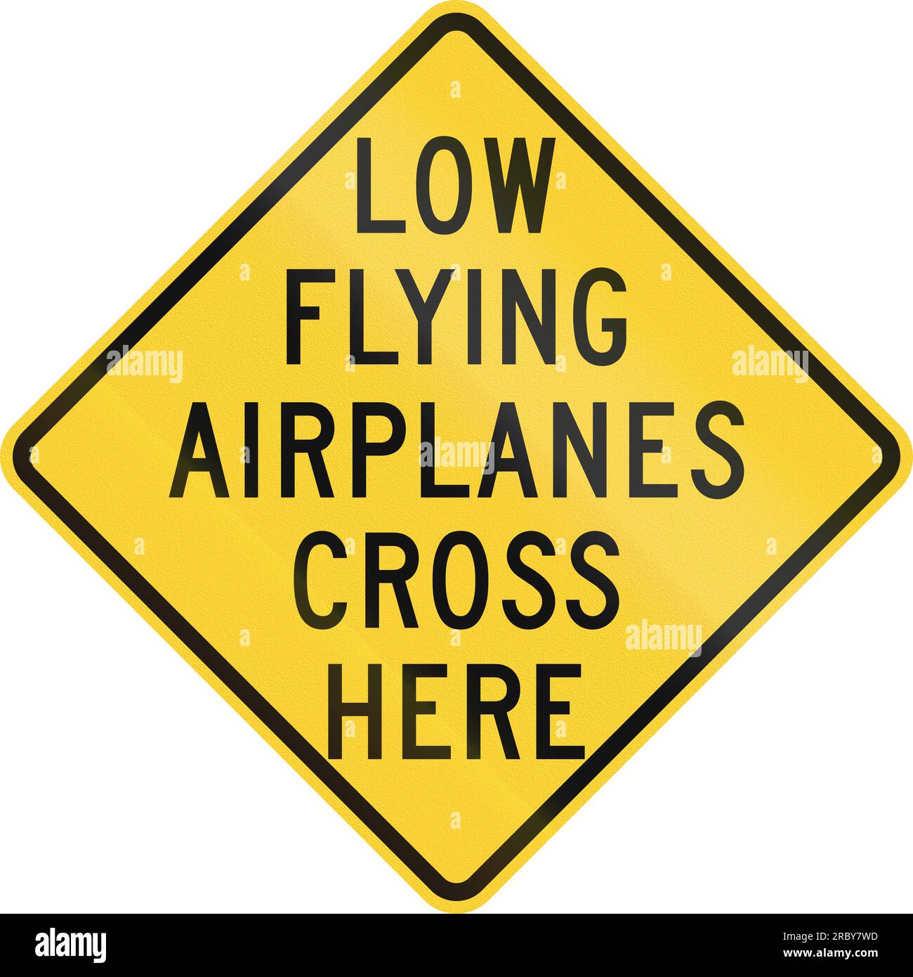 US road warning sign: Low flying airplanes cross here Stock Photo - Alamy