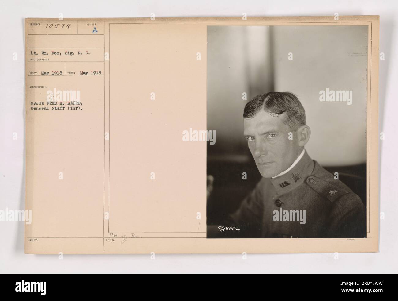 Infantry Lt. W. Fox of the Signal Reserve Corps is captured in this ...