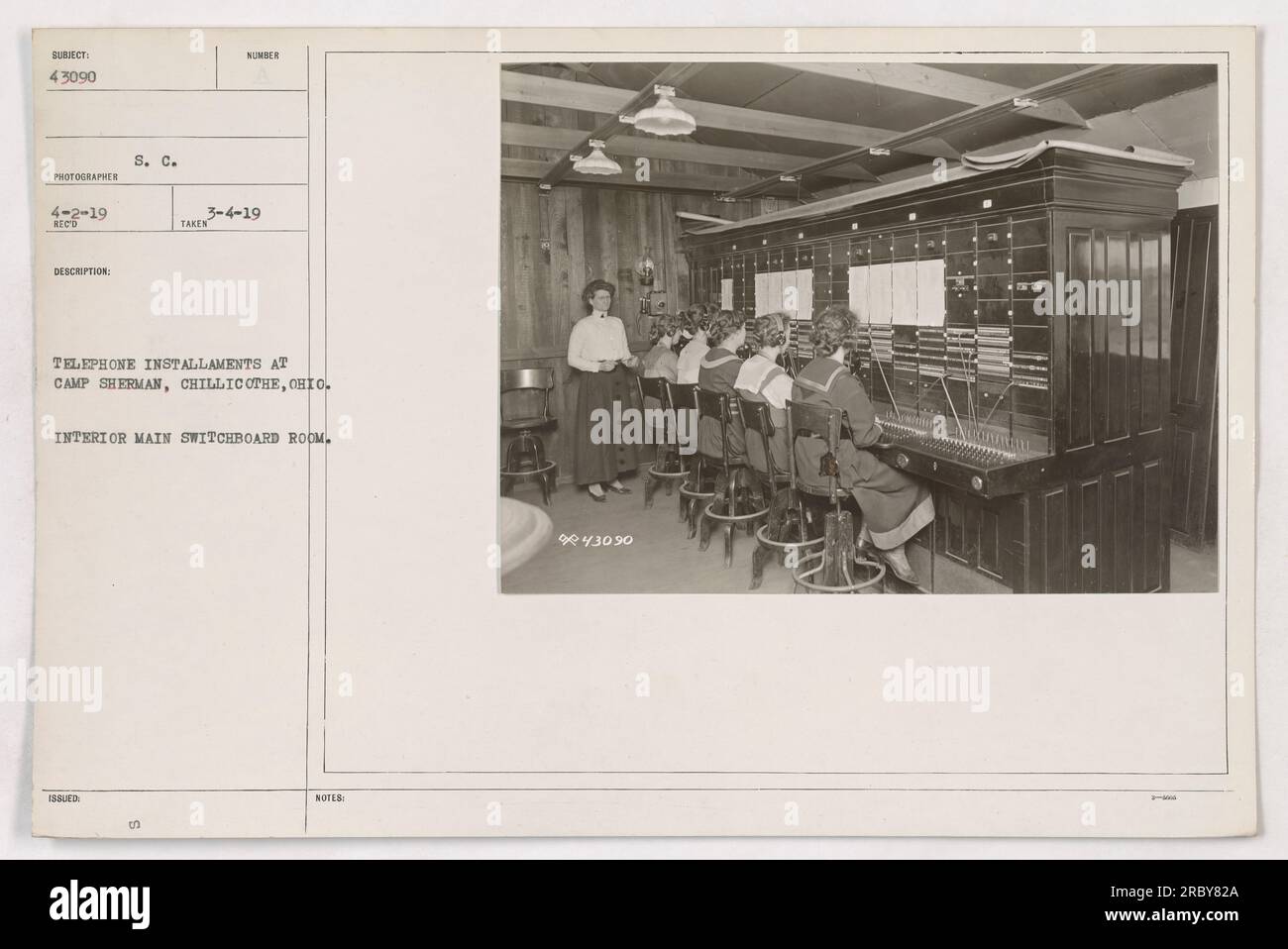 Interior of the main switchboard room at Camp Sherman, Chillicothe ...