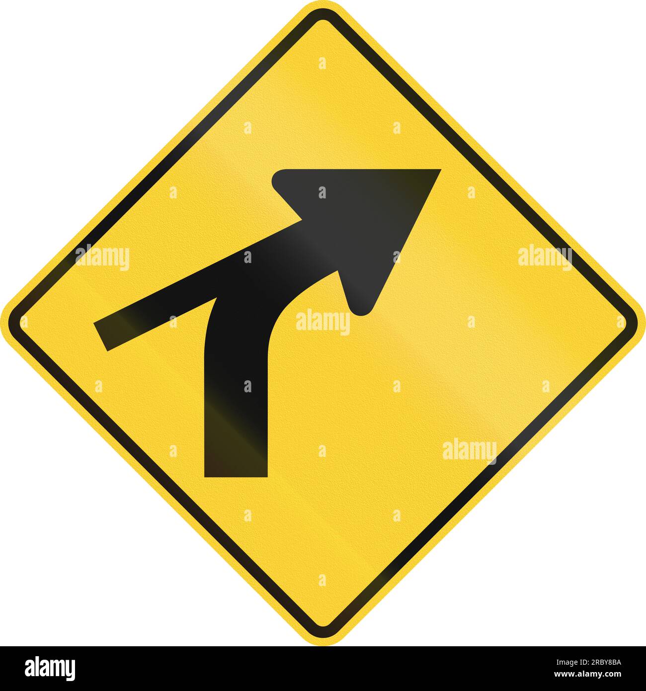 US road warning sign: Curve out intersection Stock Photo - Alamy