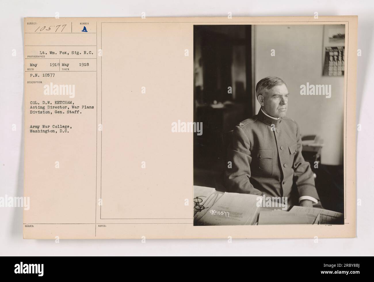 Lieutenant William Fox, a member of the Signal Reserve Corps ...