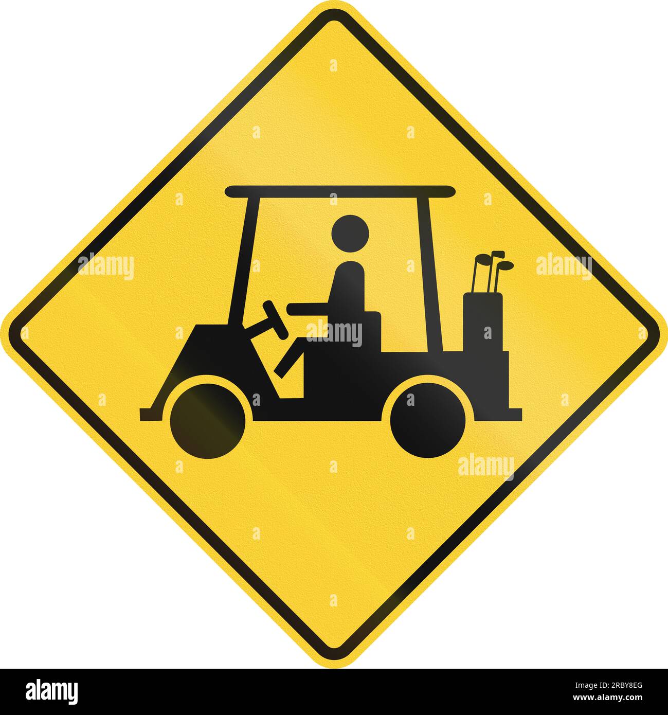 US road warning sign: Golf cart crossing Stock Photo - Alamy