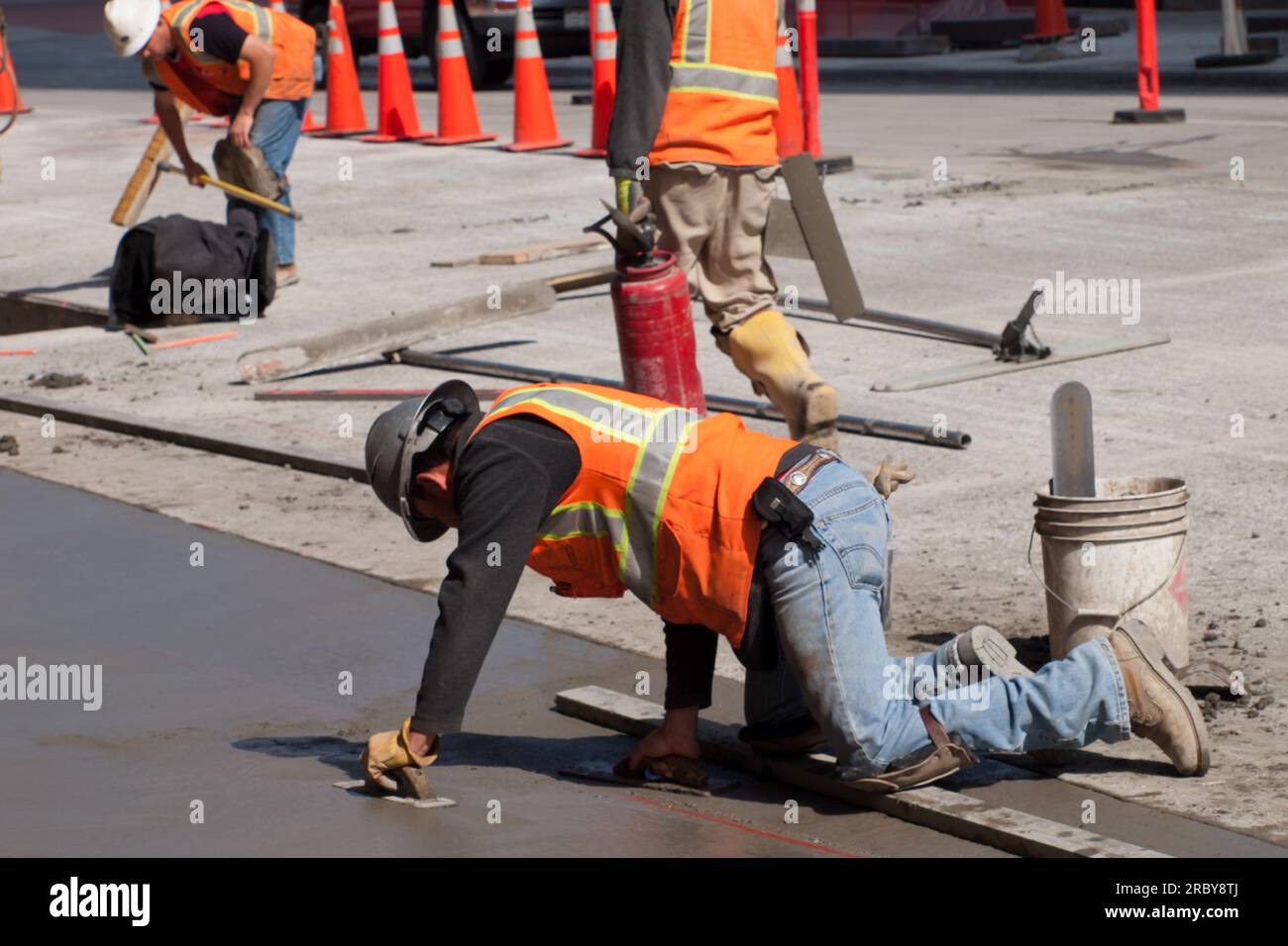 Concrete Road Construction Stock Photo - Alamy