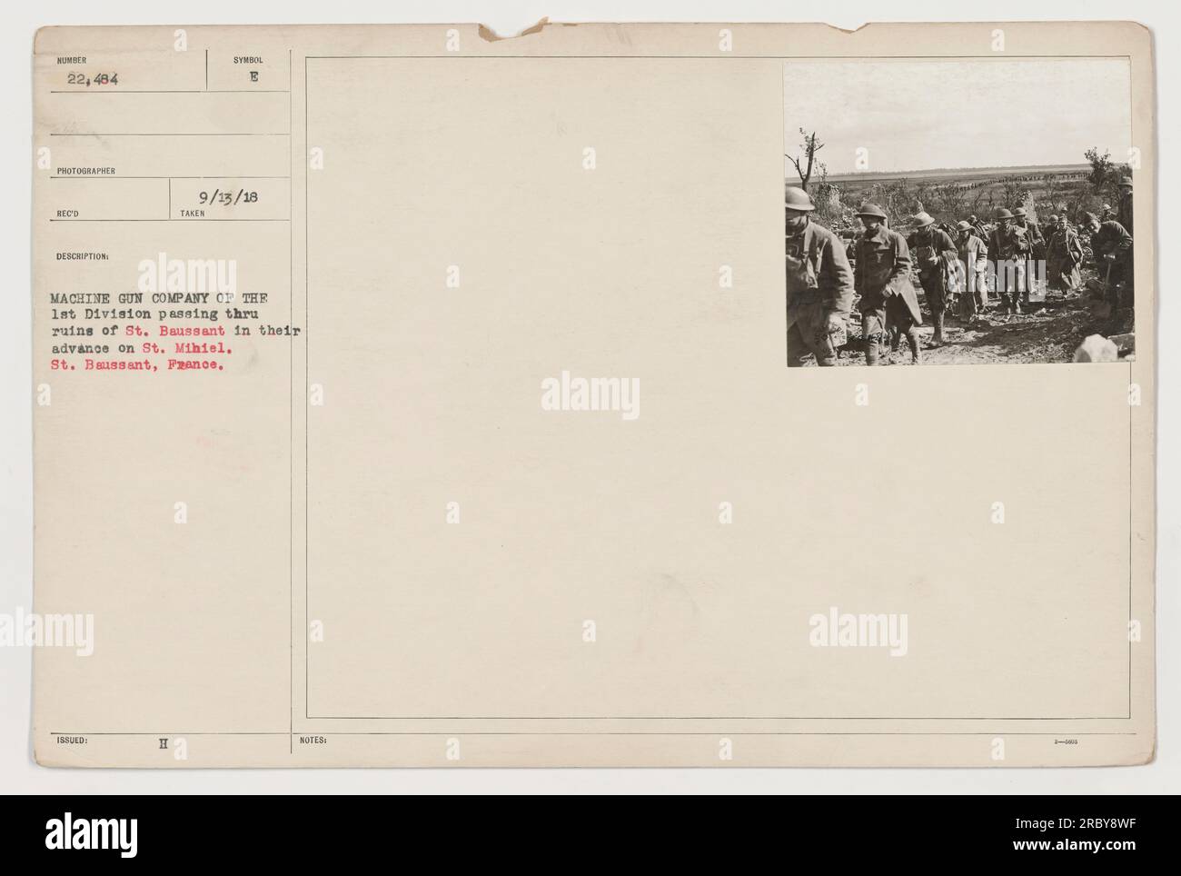 Soldiers from the Machine Gun Company of the 1st Division are seen ...