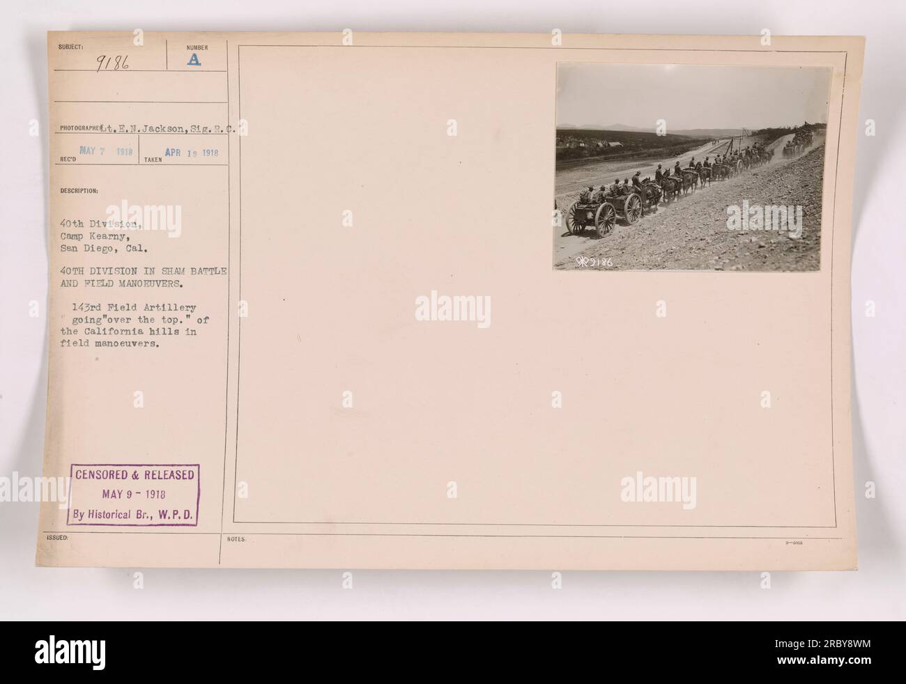 Soldiers from the 143rd Field Artillery going "over the top" during ...