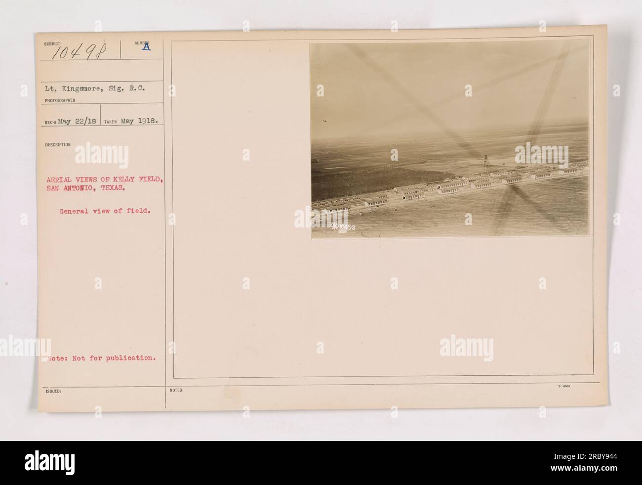 Aerial view of Kelly Field, San Antonio, Texas. This photograph was ...