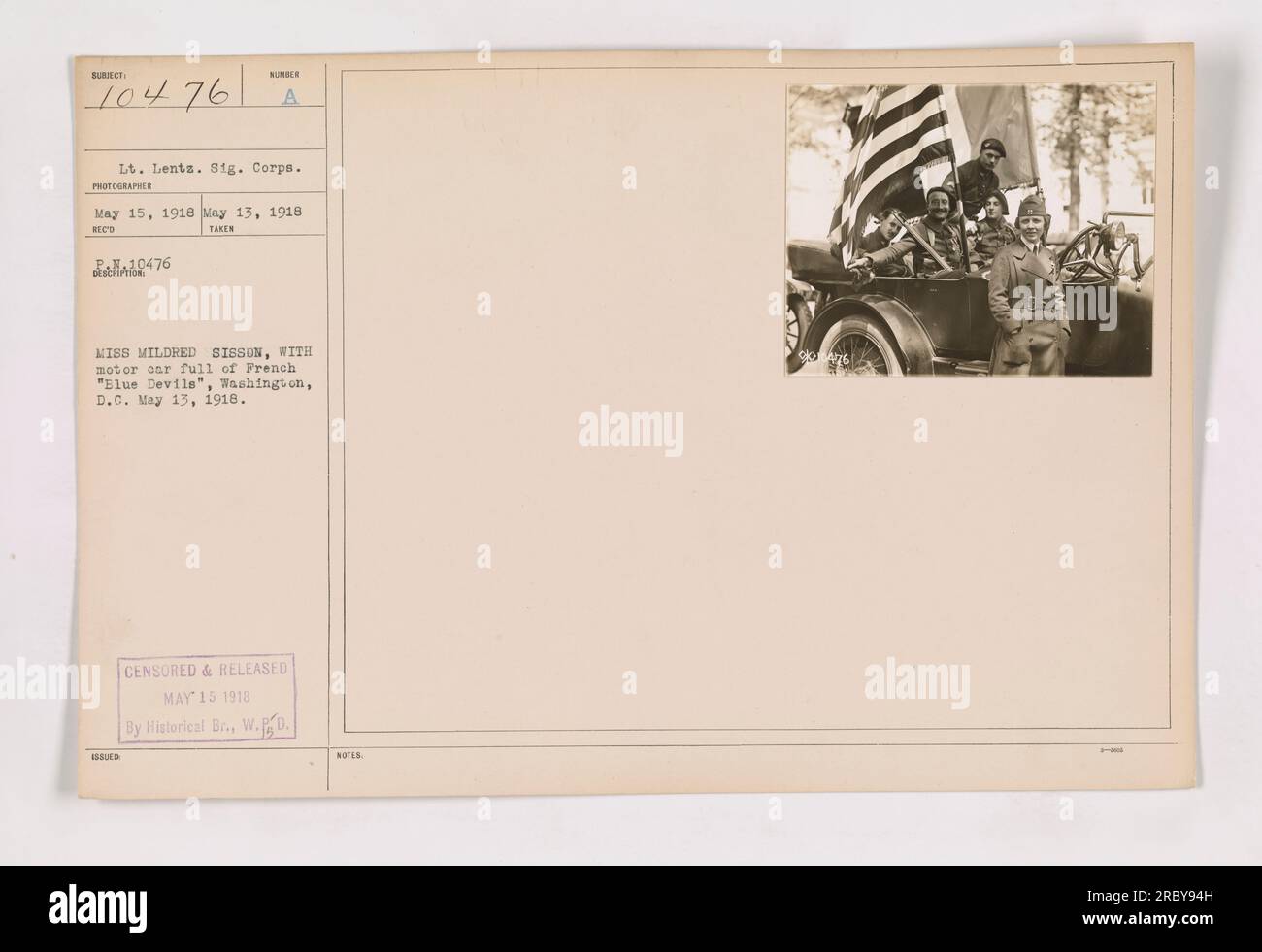 Title: Miss Mildred Sisson with French "Blue Devils" in Washington, D.C ...