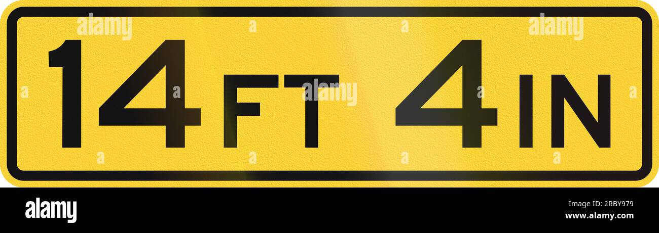 US road warning sign: Clearance advisory warning sign Stock Photo - Alamy