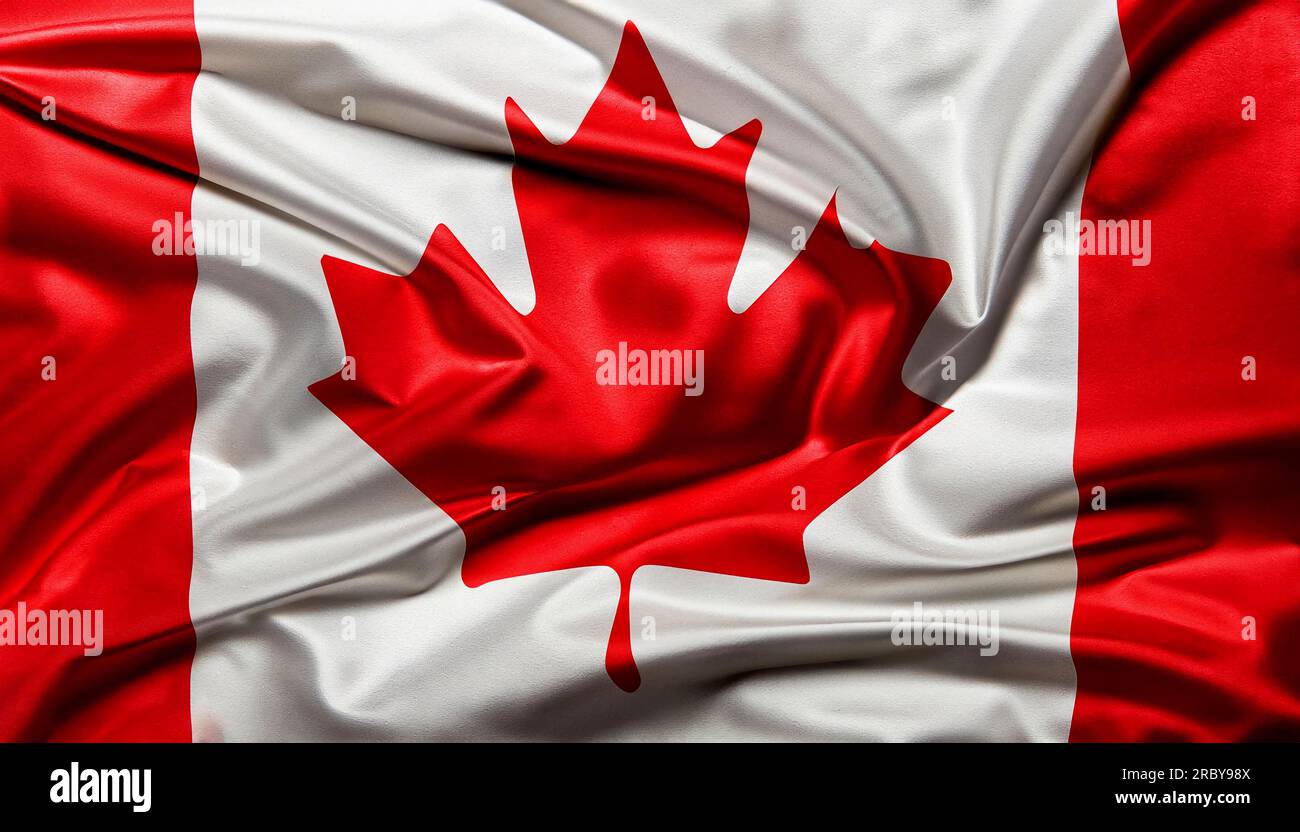 Canada flag in the old retro background effect, close up Stock Photo ...