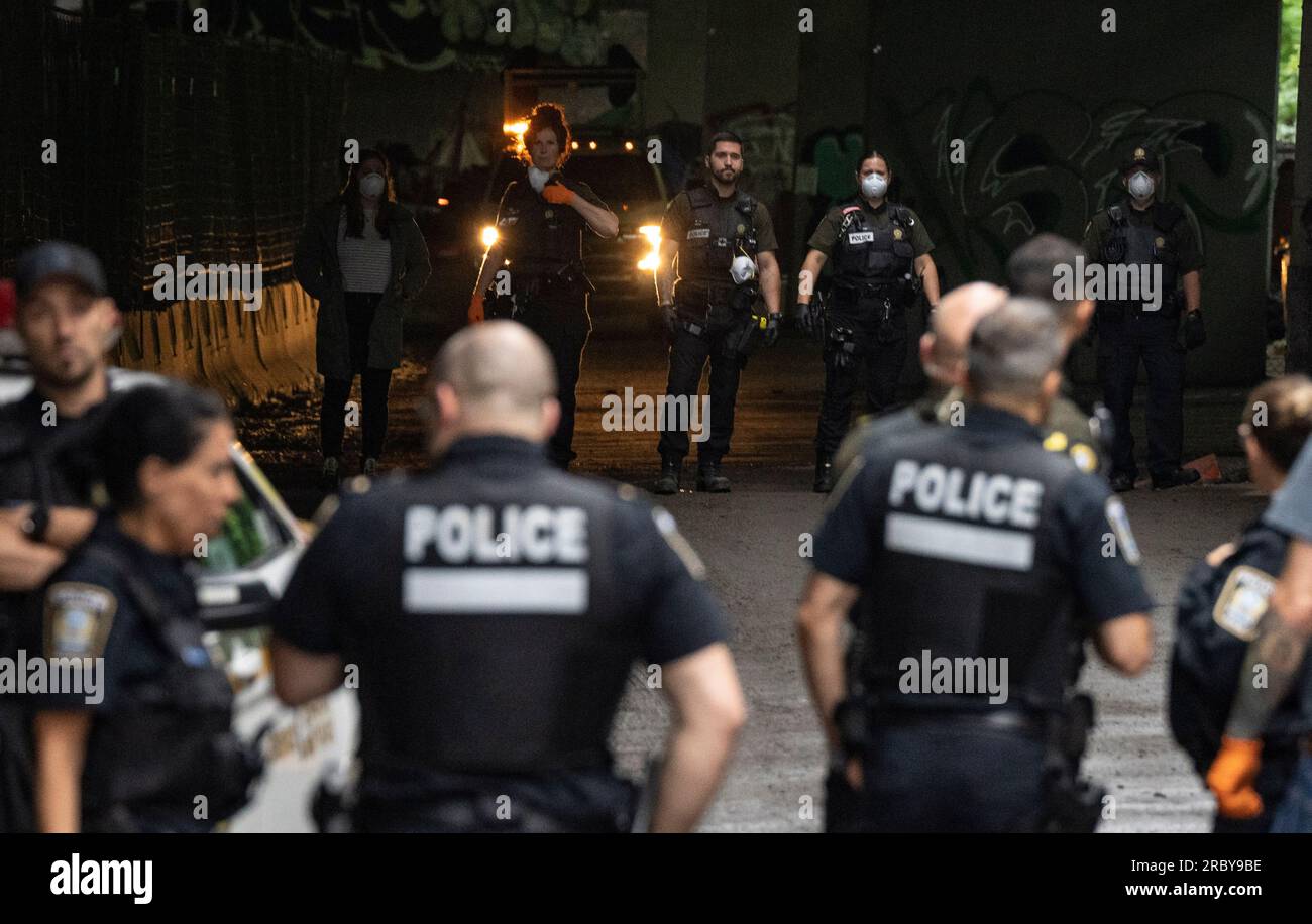 Montreal, Canada. 11th July, 2023. Surete du Quebec police officers ...