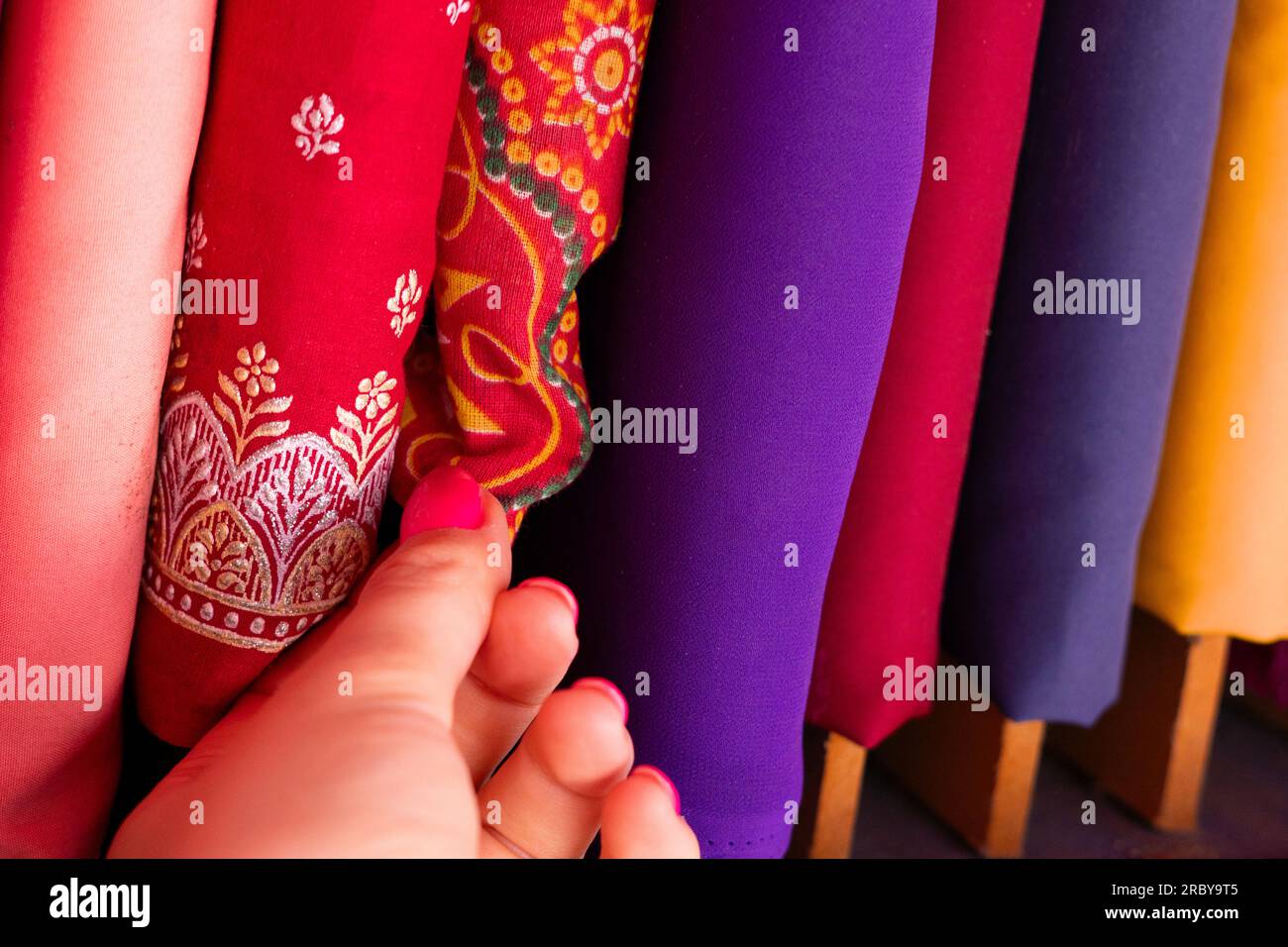 indian colorful fabric background,material for clothes Stock Photo - Alamy