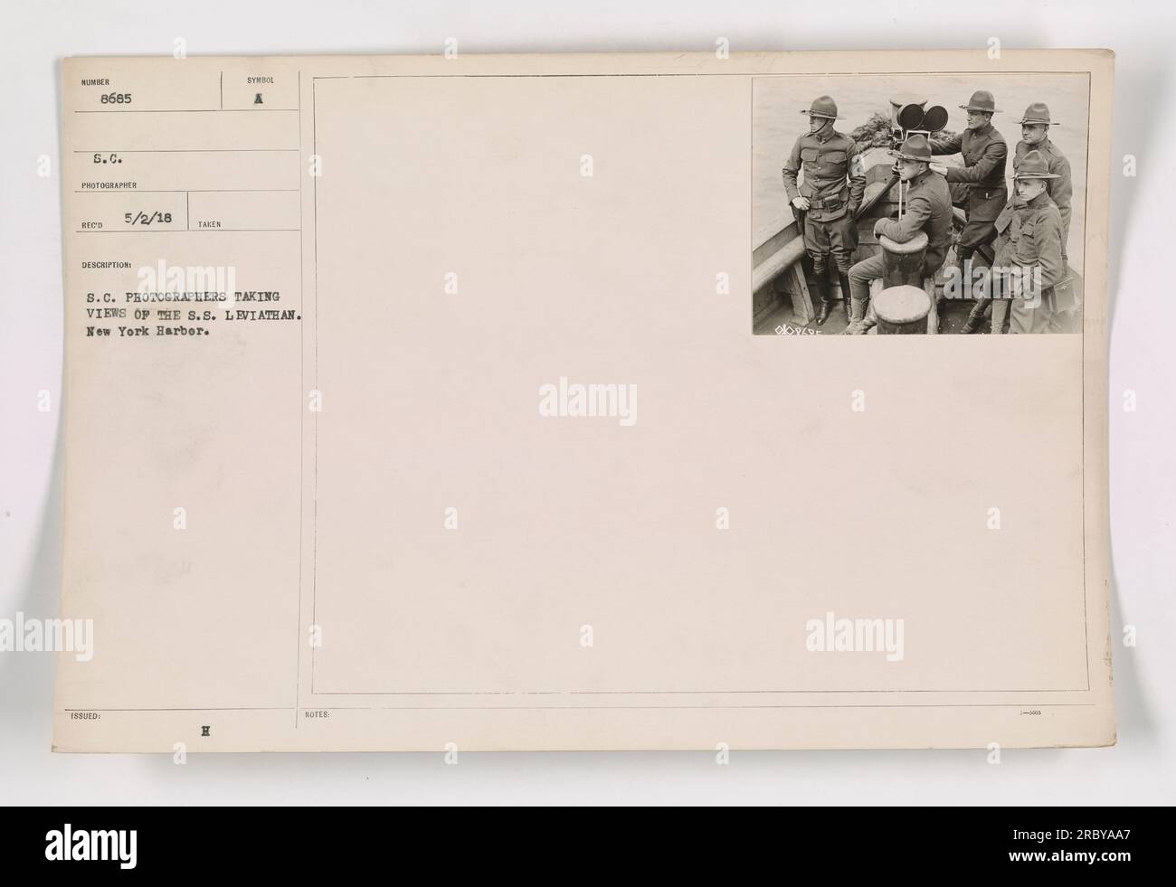 : A U.S. Navy photographer taking pictures of the S.S. Leviathan in New ...