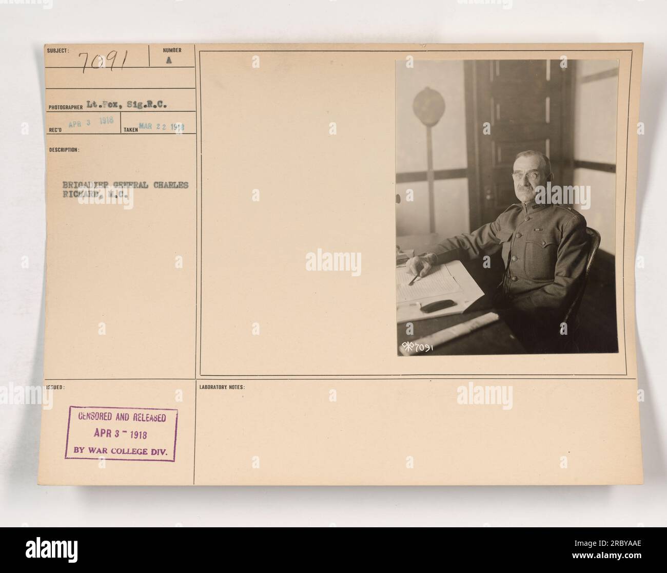 Brigadier General Charles Richard, M.C., is depicted in this photograph ...