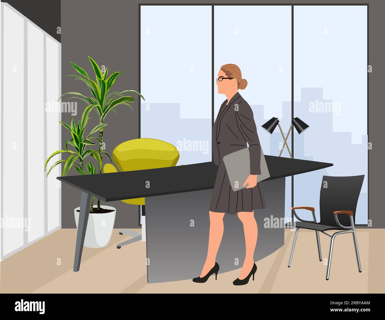 Blond woman standing in profile Stock Vector Images - Alamy